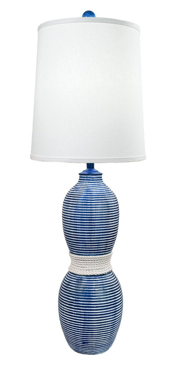 Morning Jewel Ribbed Bodice Pot w/ White Rope Accent– Coast Lamp Shop