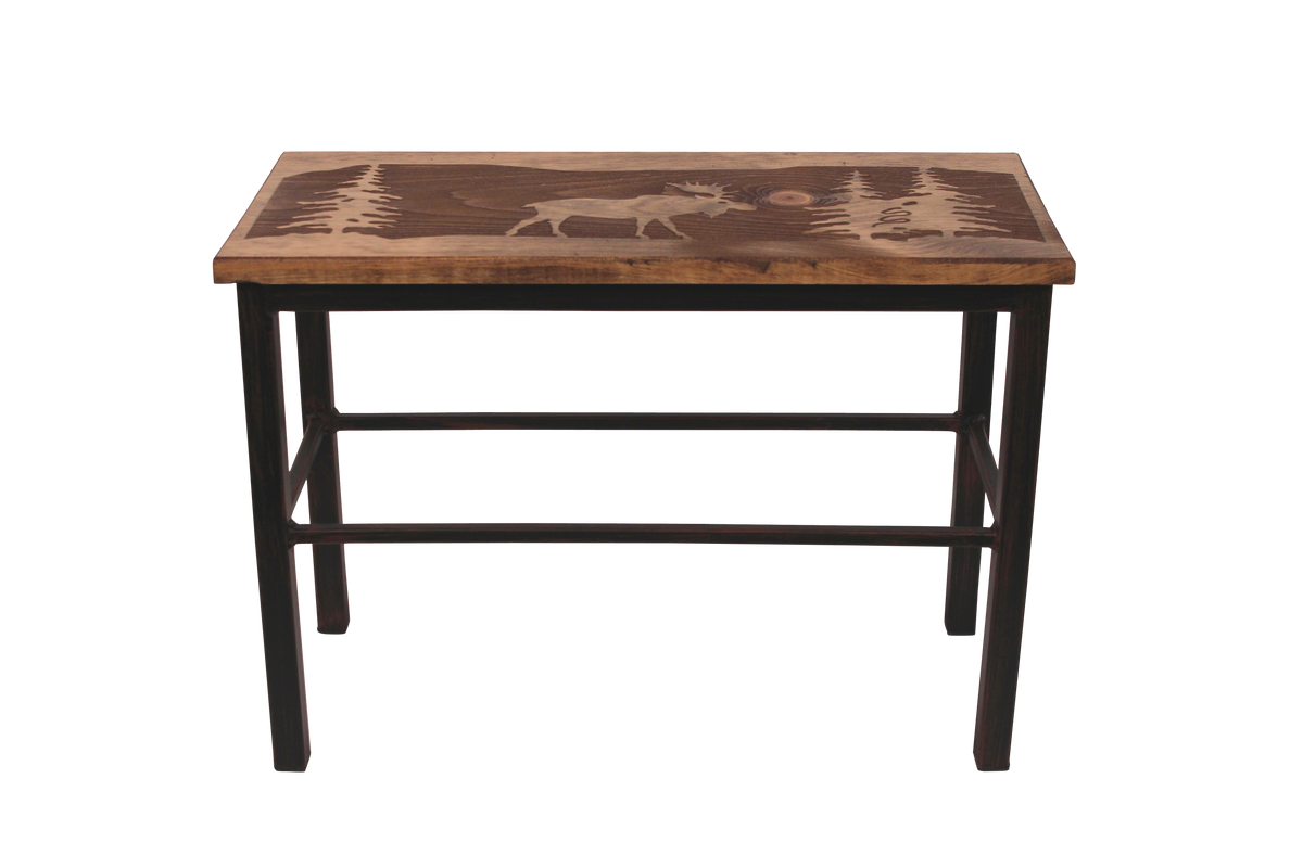 24" Moose Scene Bench– Coast Lamp Shop